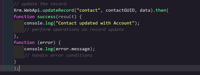 Update Associations Using Xrm Webapi With Webresource In Dynamics Crm